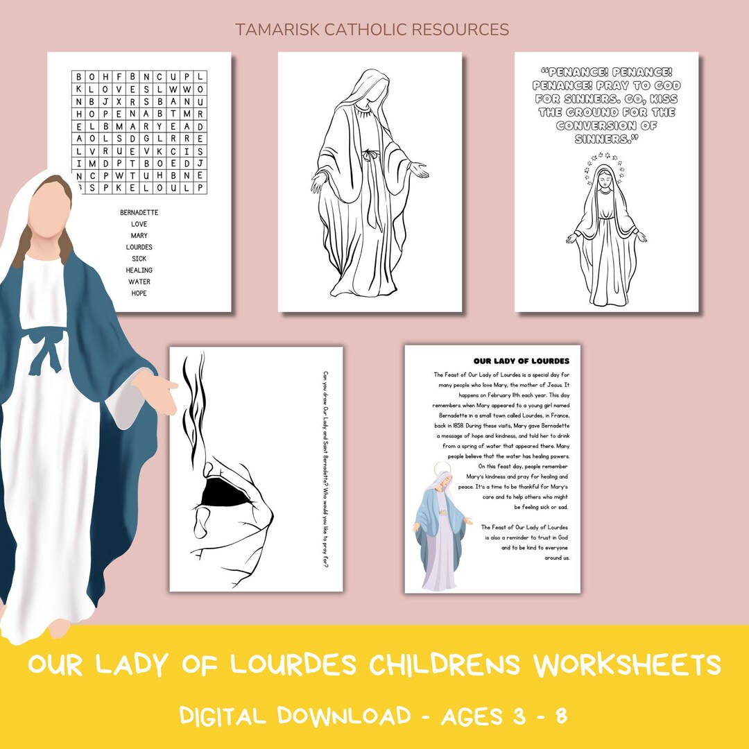 Our Lady of Lourdes Activity Sheets: Catholic Children's Printables ...