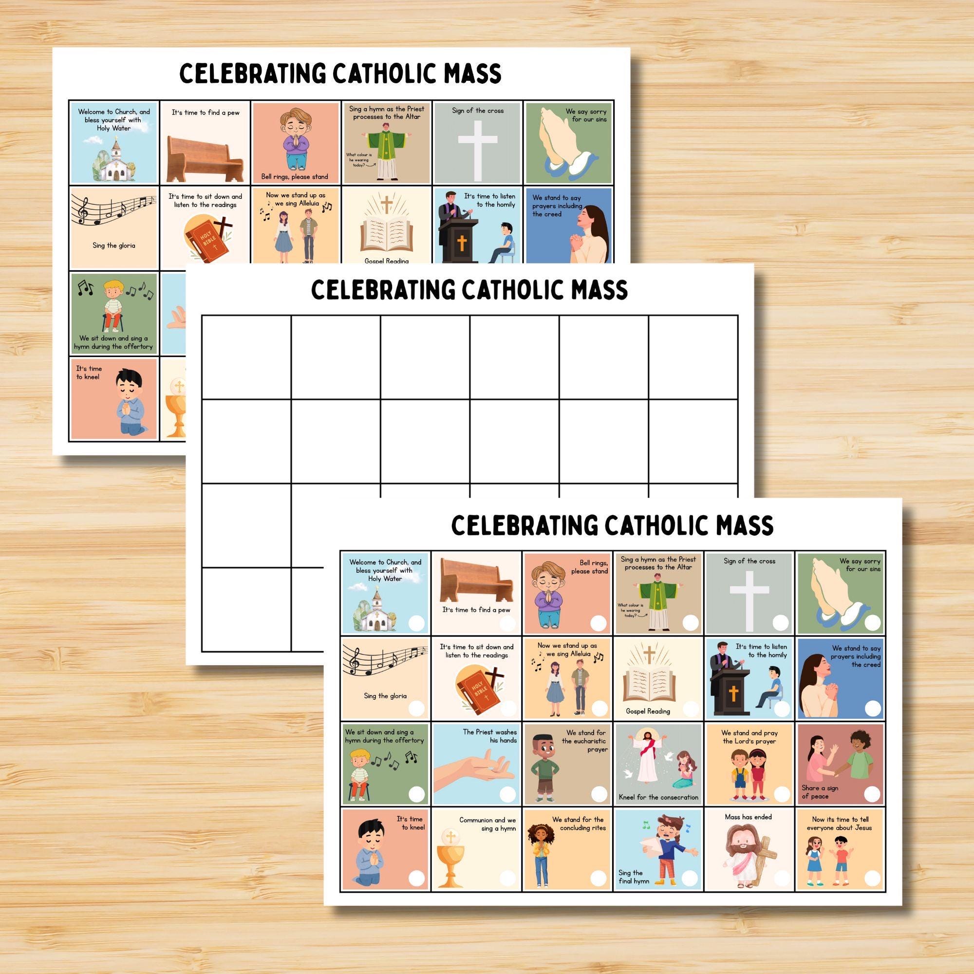 Interactive Catholic Mass Chart for Children, Visual Tracker for Mass ...