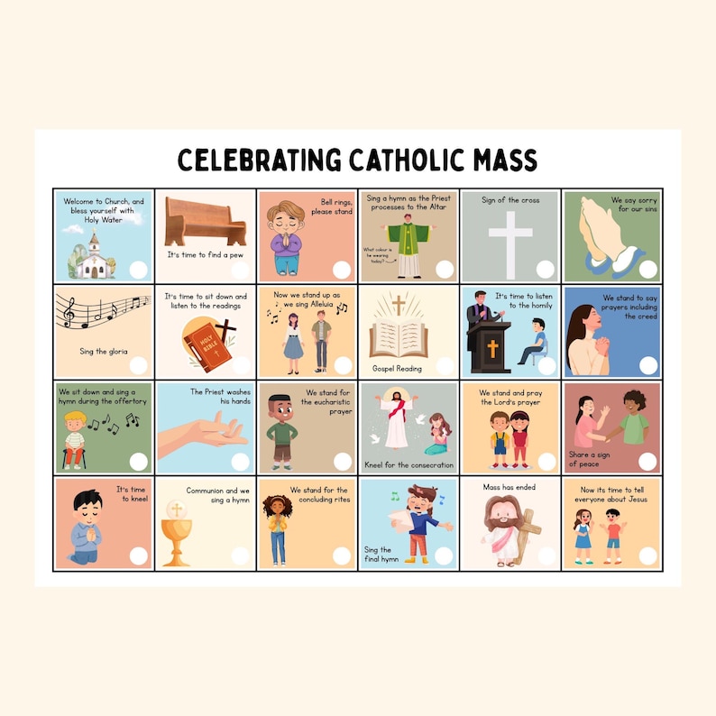 Catholic Mass Routine Chart for Children, Interactive Order of Service ...