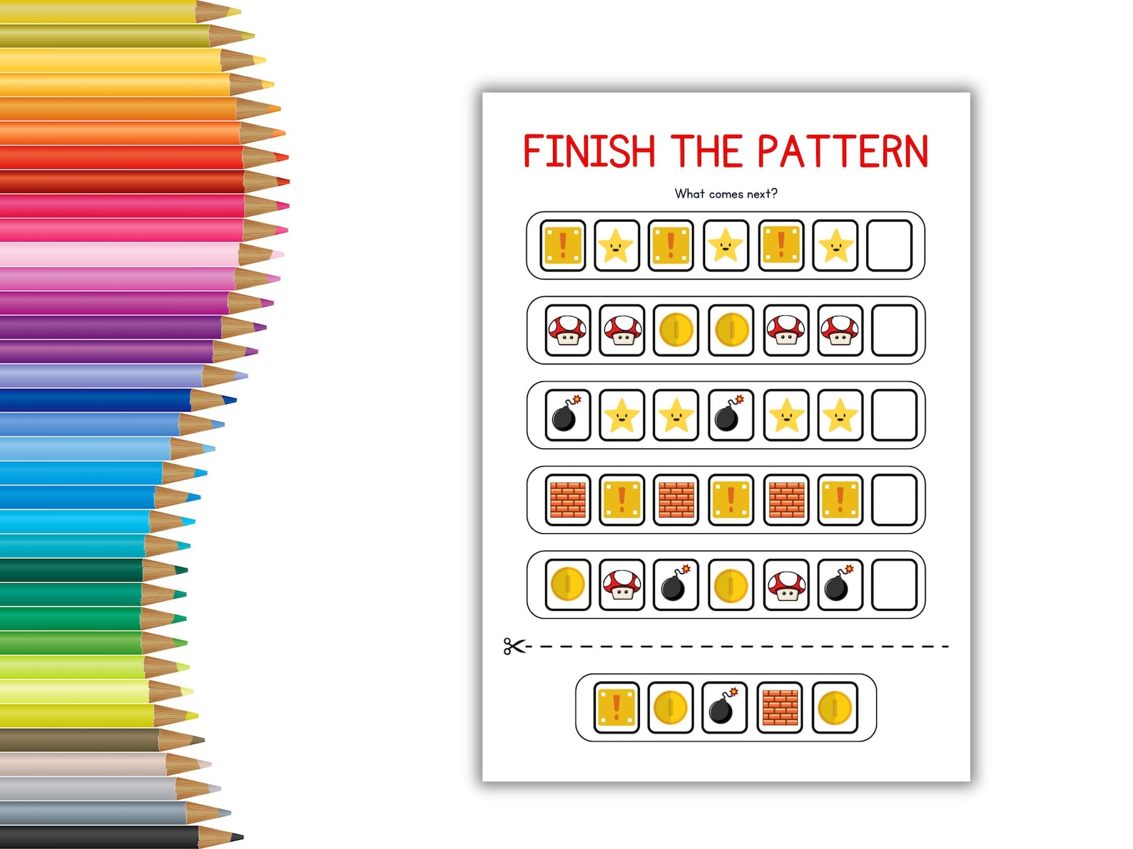 Super Mario Themed, Super Mario Learning Worksheets for Kids, Preschool ...