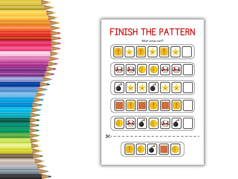 Super Mario Themed, Super Mario Learning Worksheets for Kids, Preschool ...