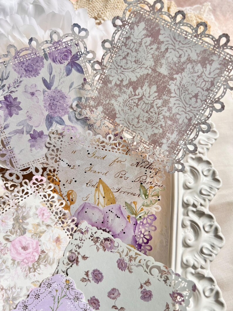 Lavender Colored Doilies, Doilies, DIY Planner, DIY Card Maker, Vintage ...
