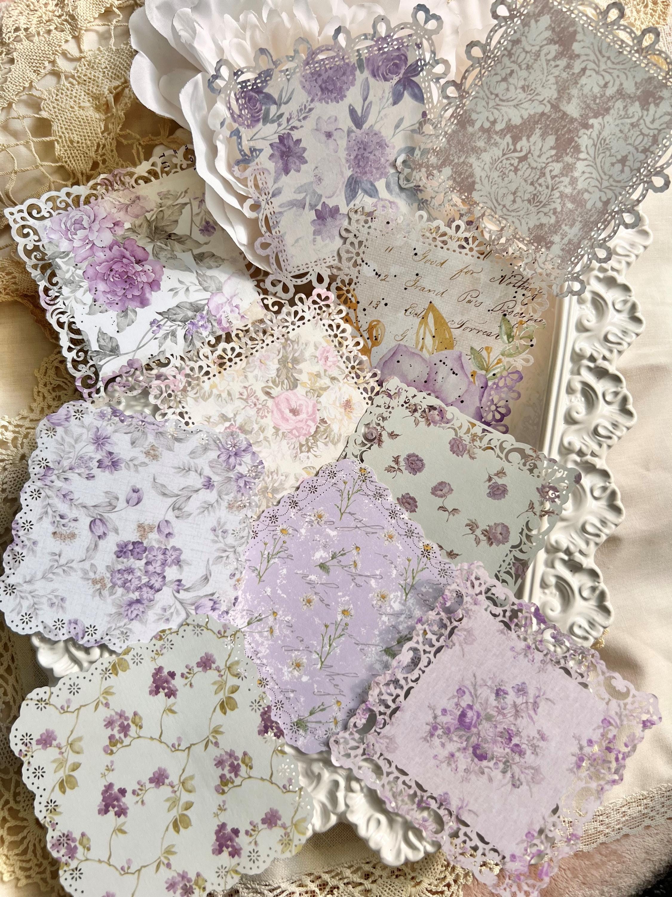 Lavender Colored Doilies, Doilies, DIY Planner, DIY Card Maker, Vintage ...