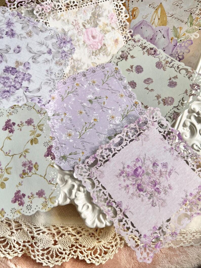 Lavender Colored Doilies, Doilies, DIY Planner, DIY Card Maker, Vintage ...