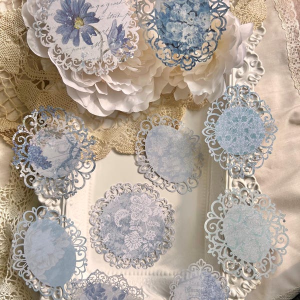 Blue Paper Doilies - Etsy