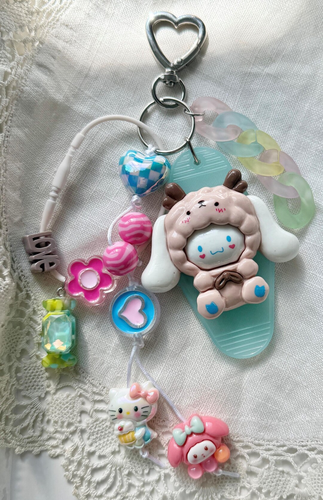 Kawaii Charm Dangle, Hello Kitty, Resin Acrylic Beads - Etsy
