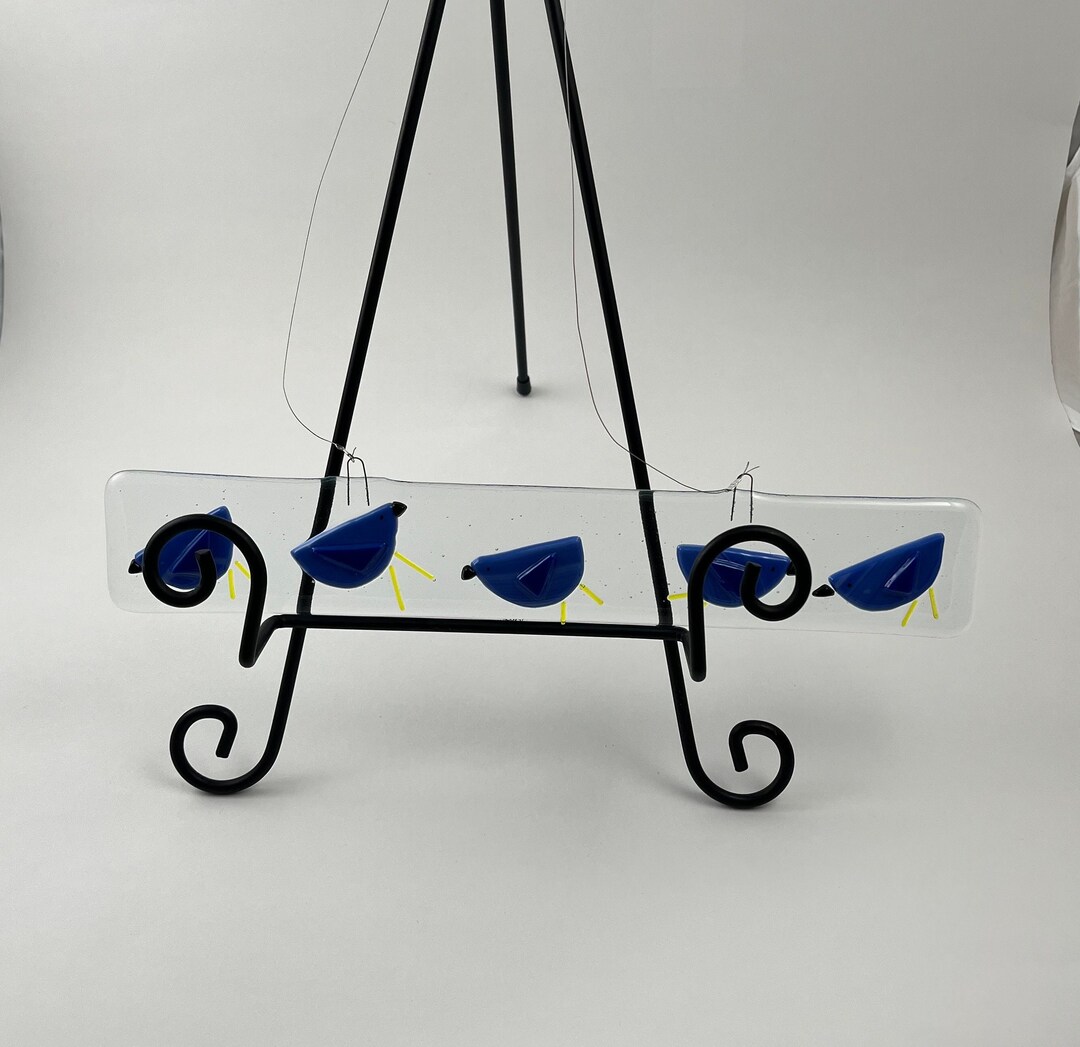 Blue Birds Fused Glass Window Panel - Etsy