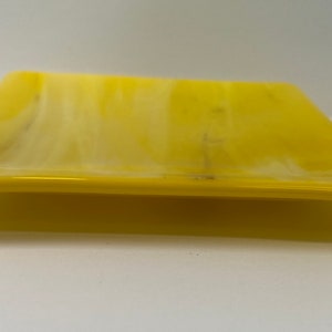 Yellow Artisan Fused Glass Plate - Etsy