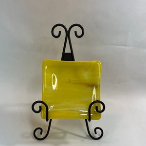 Yellow Artisan Fused Glass Plate - Etsy