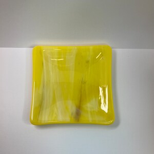 Yellow Artisan Fused Glass Plate - Etsy