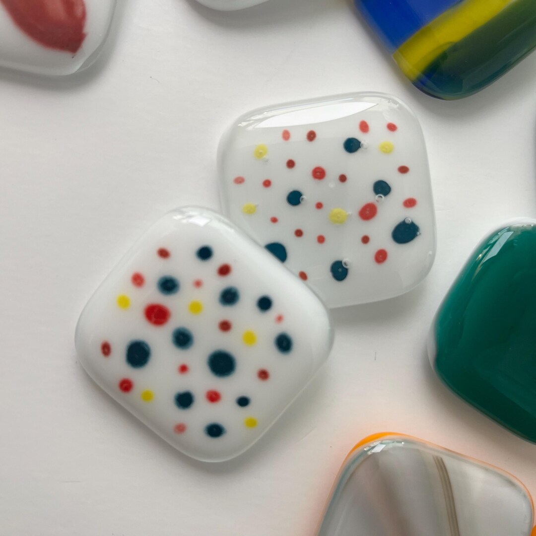 Artisan Fused Glass Magnets - Painted - Etsy