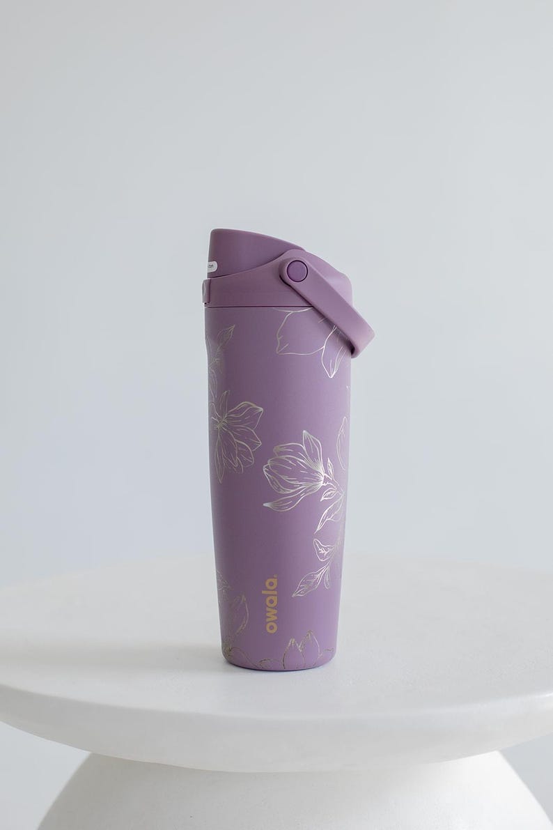 Floral Engraved 40oz Owala Sway Freesip Tumbler | Chug Lid and Straw ...