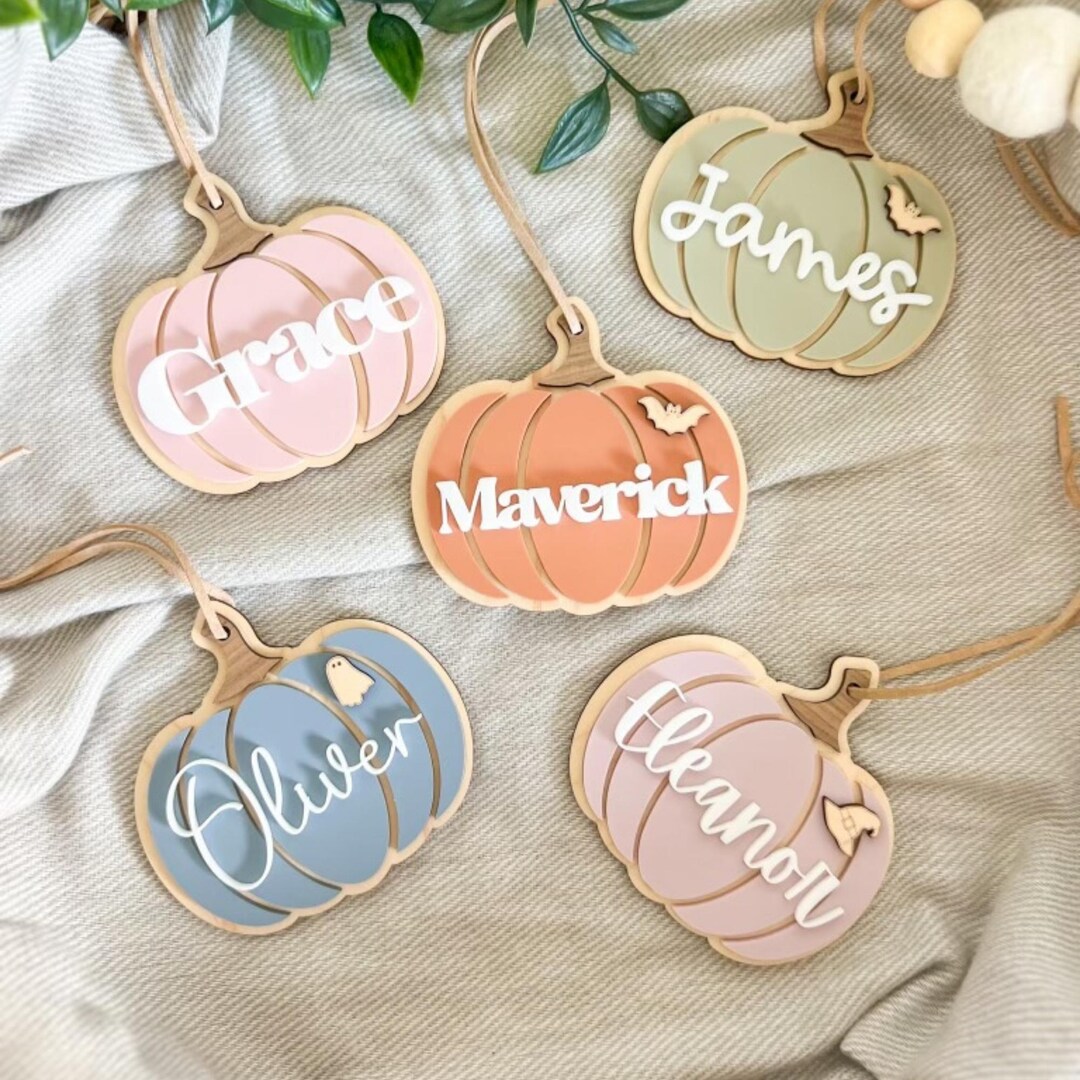 Halloween Gift Boo Basket Name Tag | Kids Candy Bag Custom Nametag ...