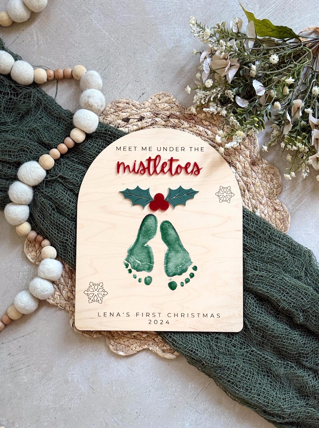 Christmas Footprint or Handprint Art Sign | Merry | Reindeer ...