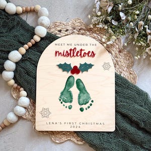 Christmas Footprint or Handprint Art Sign | Merry | Reindeer ...