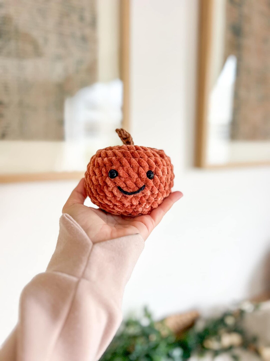 Handmade Pumpkin Plushie | Crochet Pumpkin | Desk Pet | Halloween 2024 ...