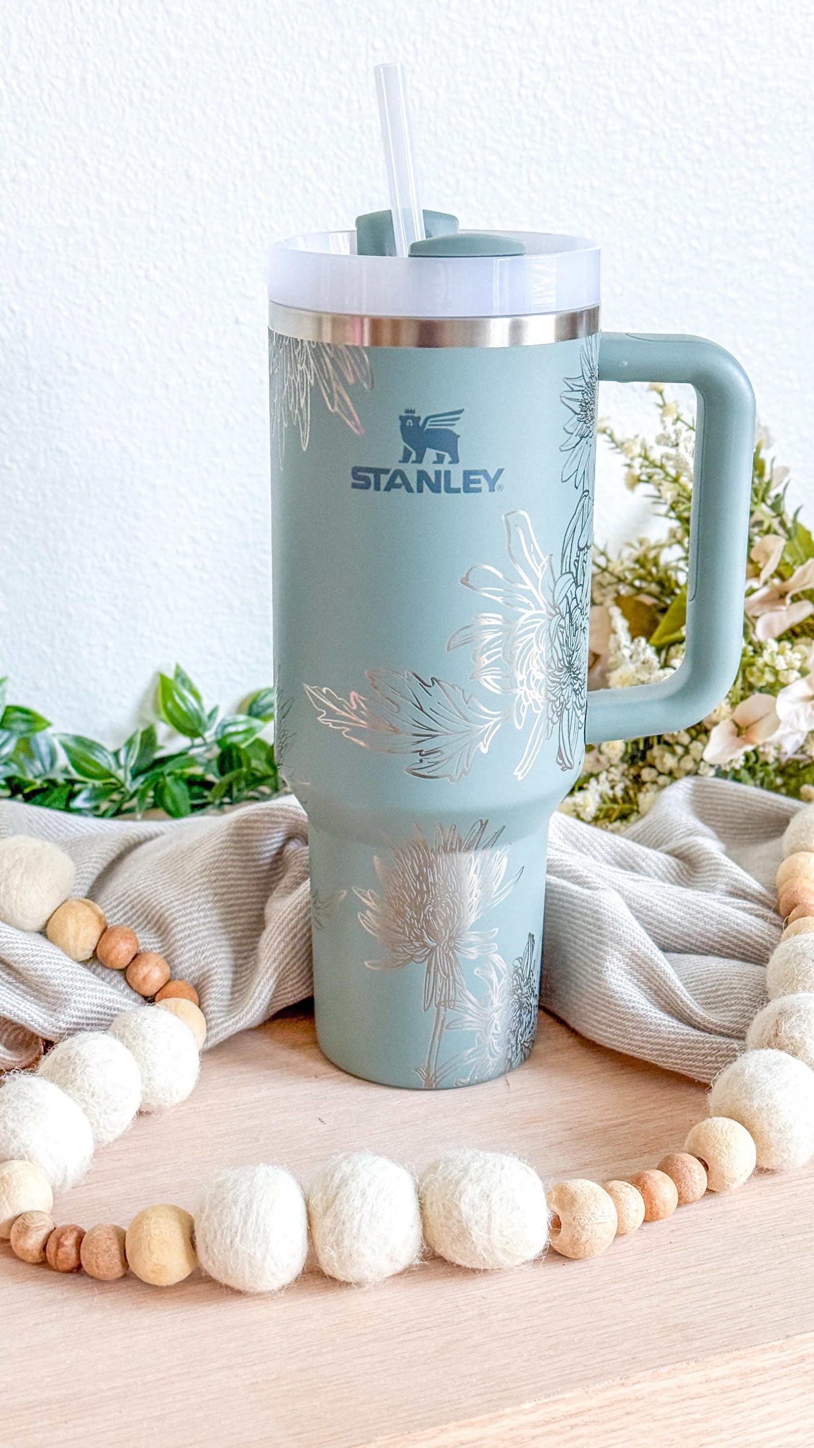 Fuji Mum Engraved 40oz Tumbler | Stanley Quencher | With Handle Lid and ...