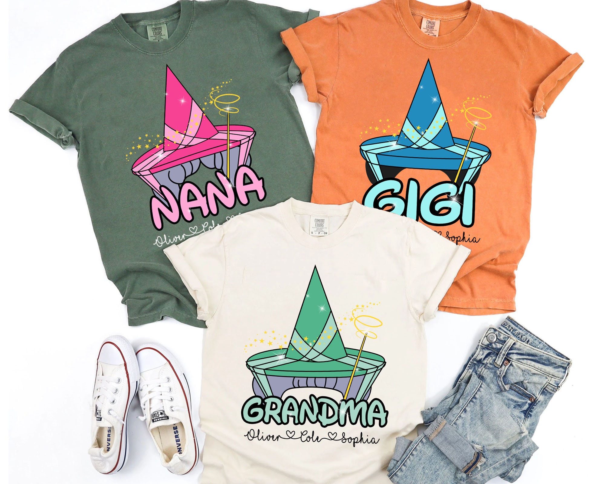 Custom Grandma Sleeping Beauty Fairy Comfort Colors Shirt, Personalized ...