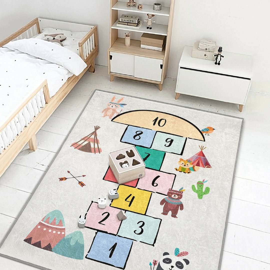 Educational Play Rugkids Activity Non-slip Matwildlife Children Room ...