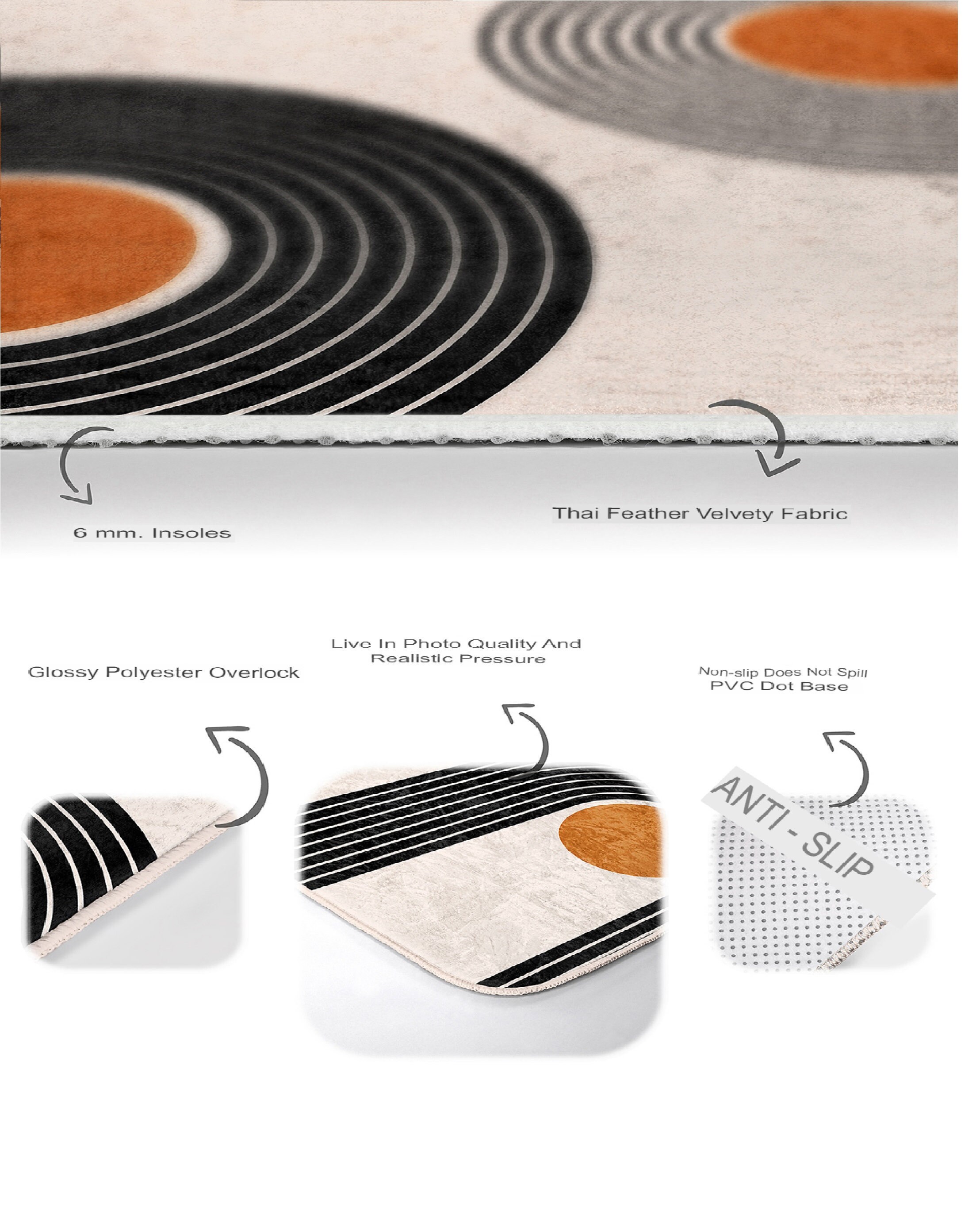 Striped Bathroom Matset of Onedraw Matskitchen Non-slip Carpetdoor Way ...