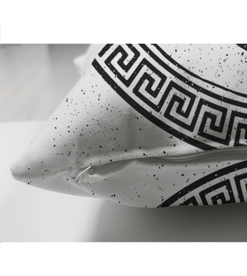 Medusa Pillow Coverblack Greek Key Cushion Coverancient Mythology ...