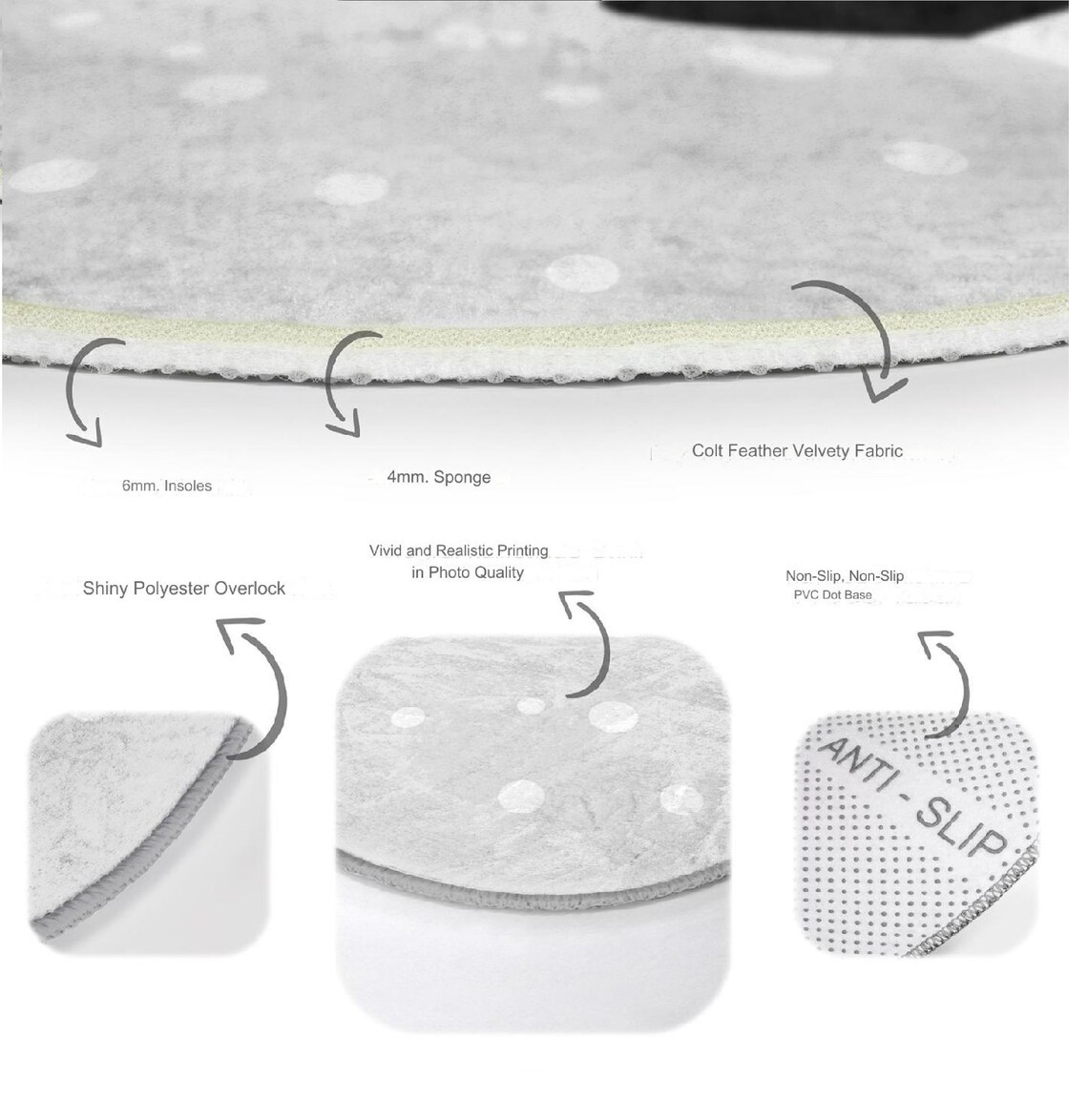 Panda Round Ruganimal Print Carpetadorable Panda Rugsnursery Area ...