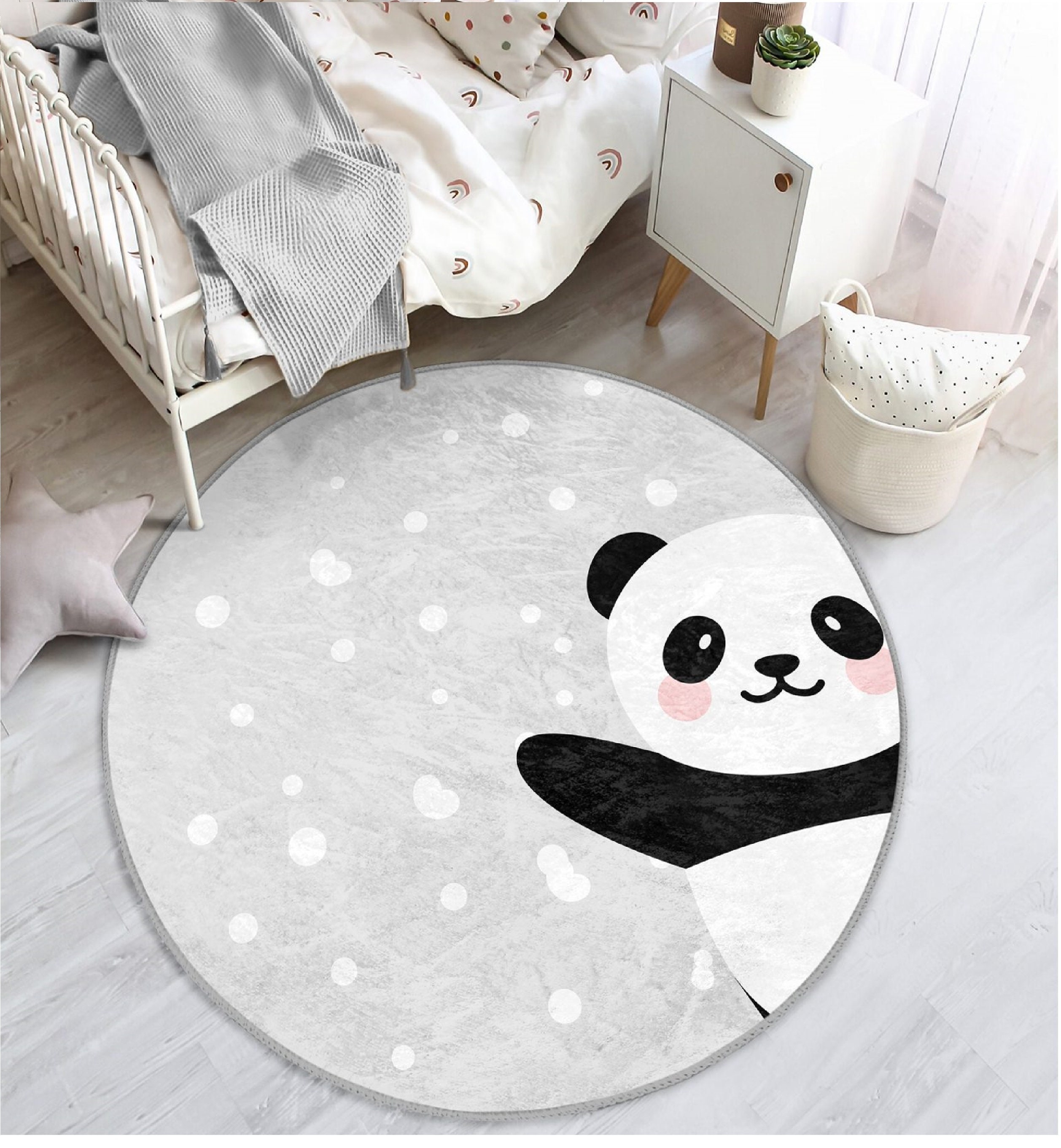 Panda Round Ruganimal Print Carpetadorable Panda Rugsnursery Area ...