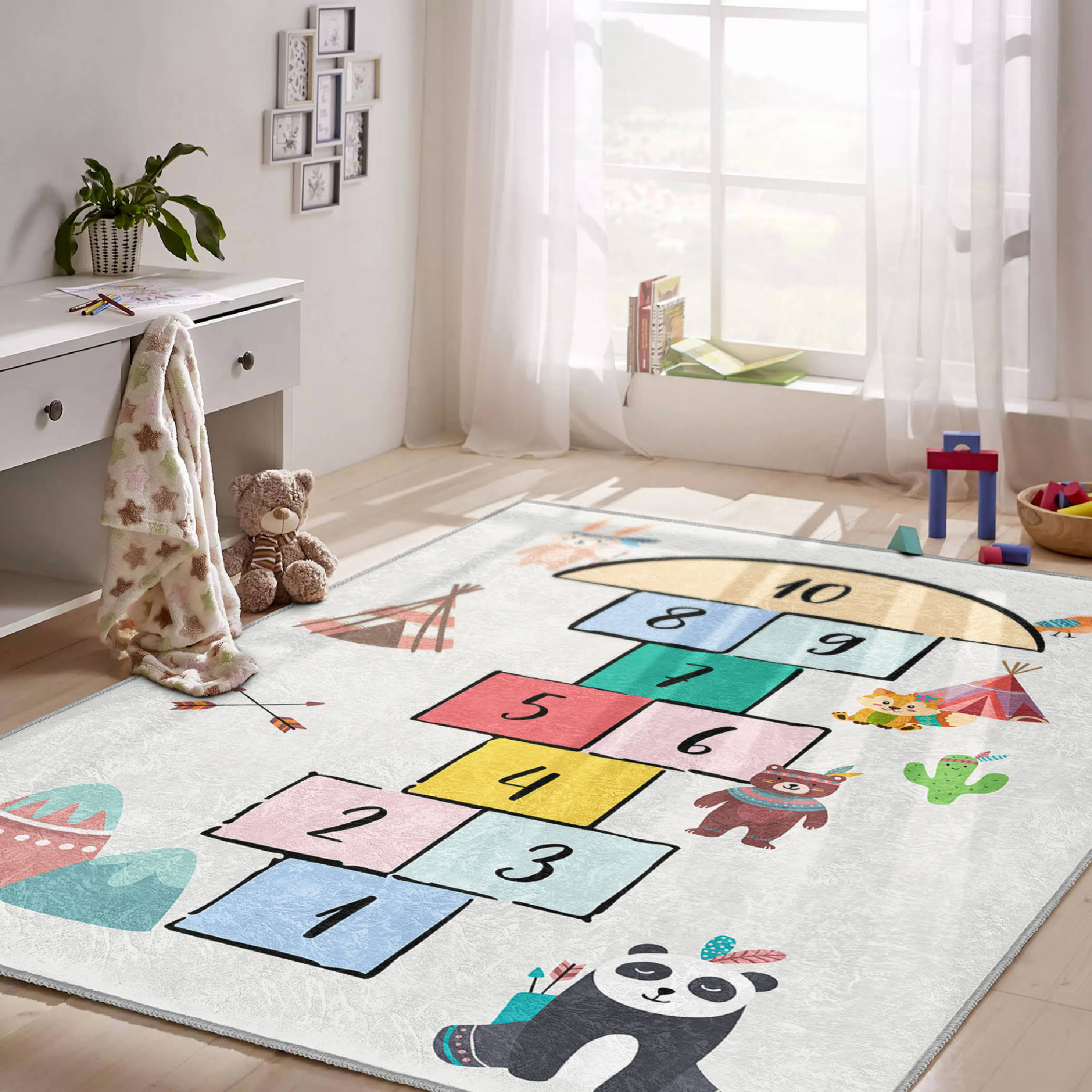 Educational Play Rugkids Activity Non-slip Matwildlife Children Room ...