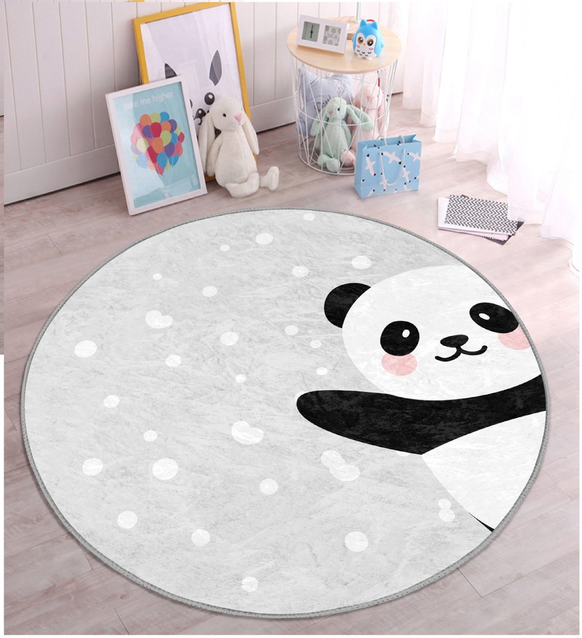 Panda Round Ruganimal Print Carpetadorable Panda Rugsnursery Area ...