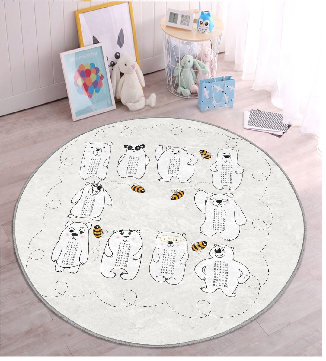 Adorable Bears Multiplication Table Rugcircular Toddler ...