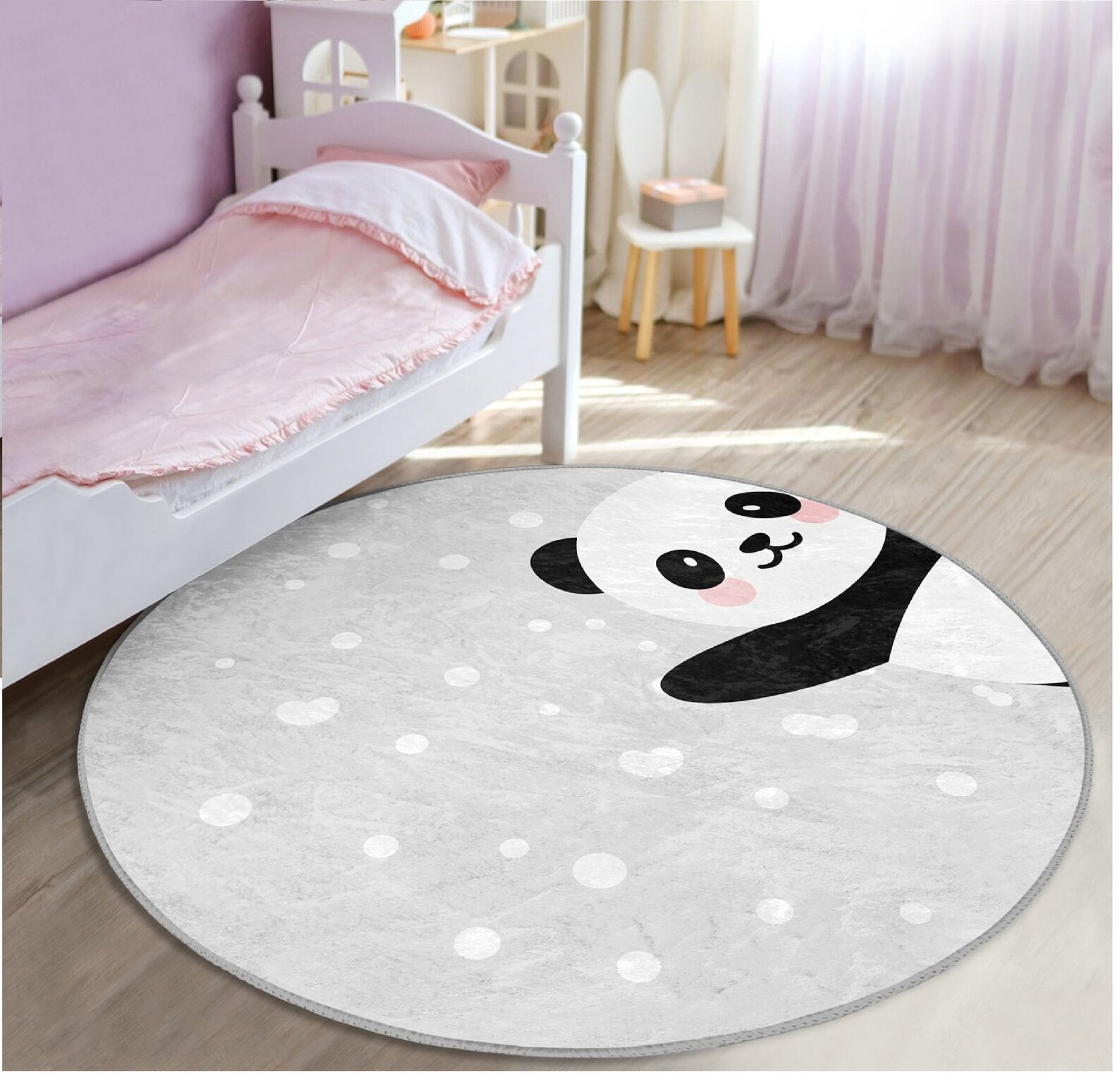 Panda Round Ruganimal Print Carpetadorable Panda Rugsnursery Area ...