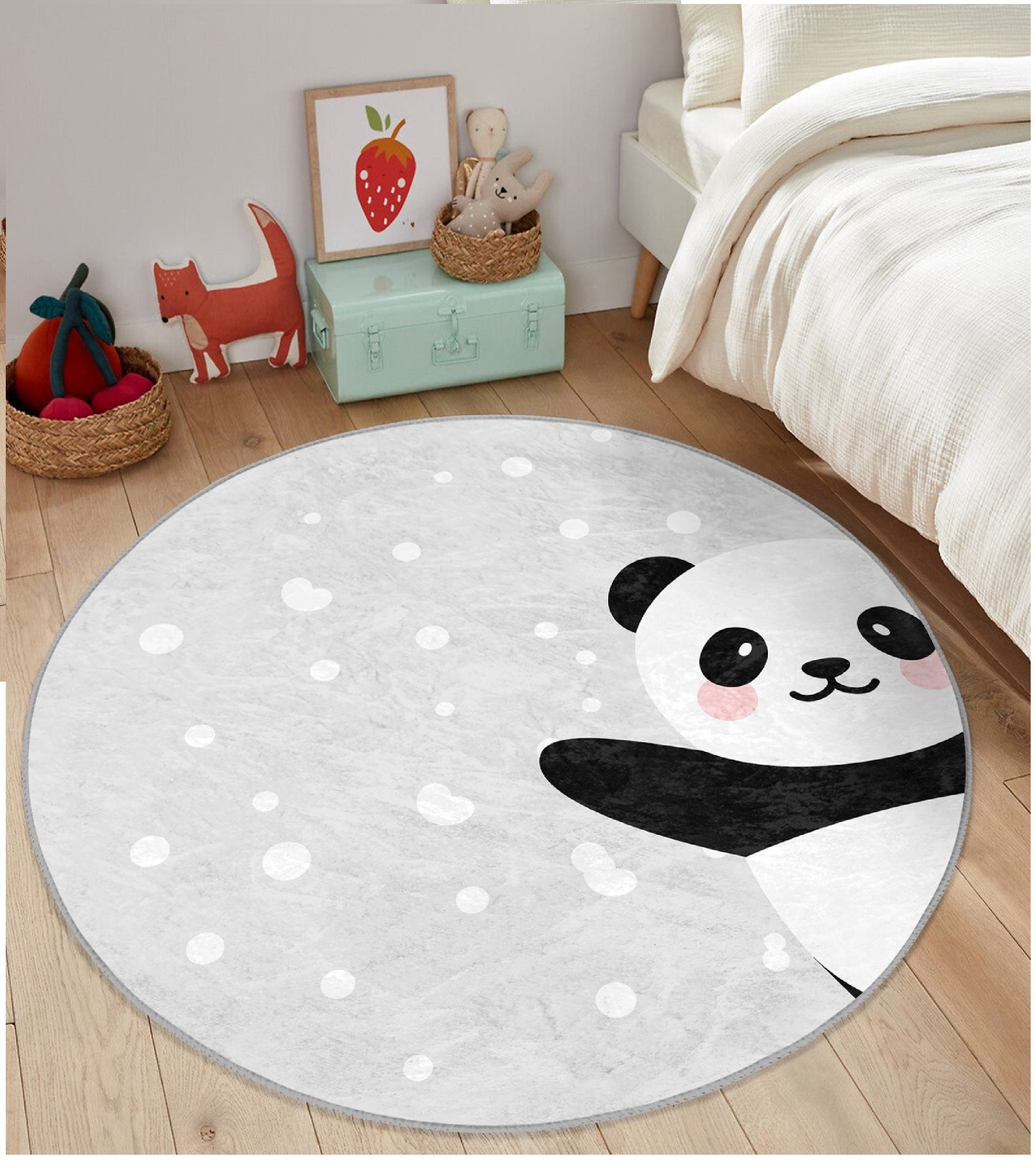 Panda Round Ruganimal Print Carpetadorable Panda Rugsnursery Area ...
