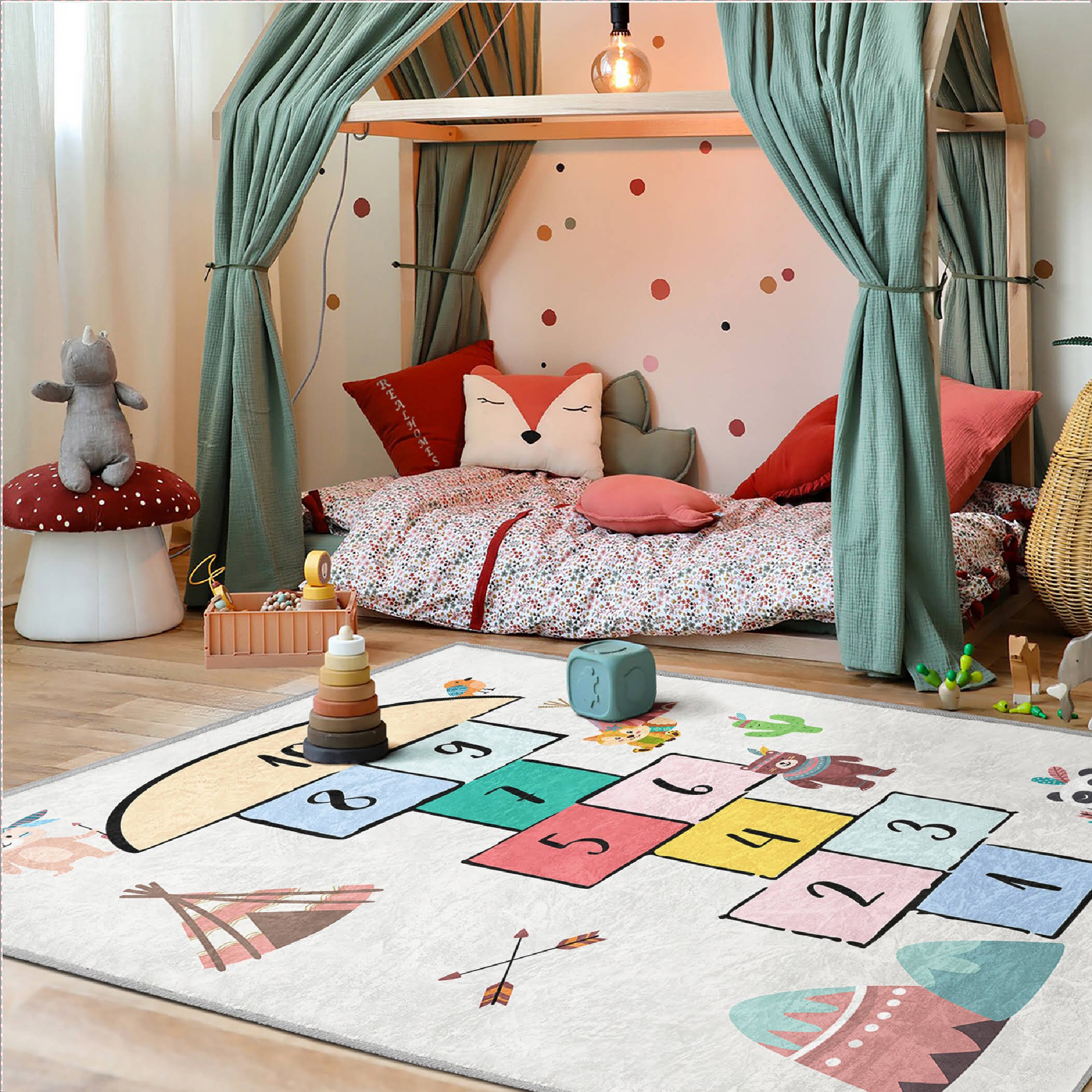 Educational Play Rugkids Activity Non-slip Matwildlife Children Room ...