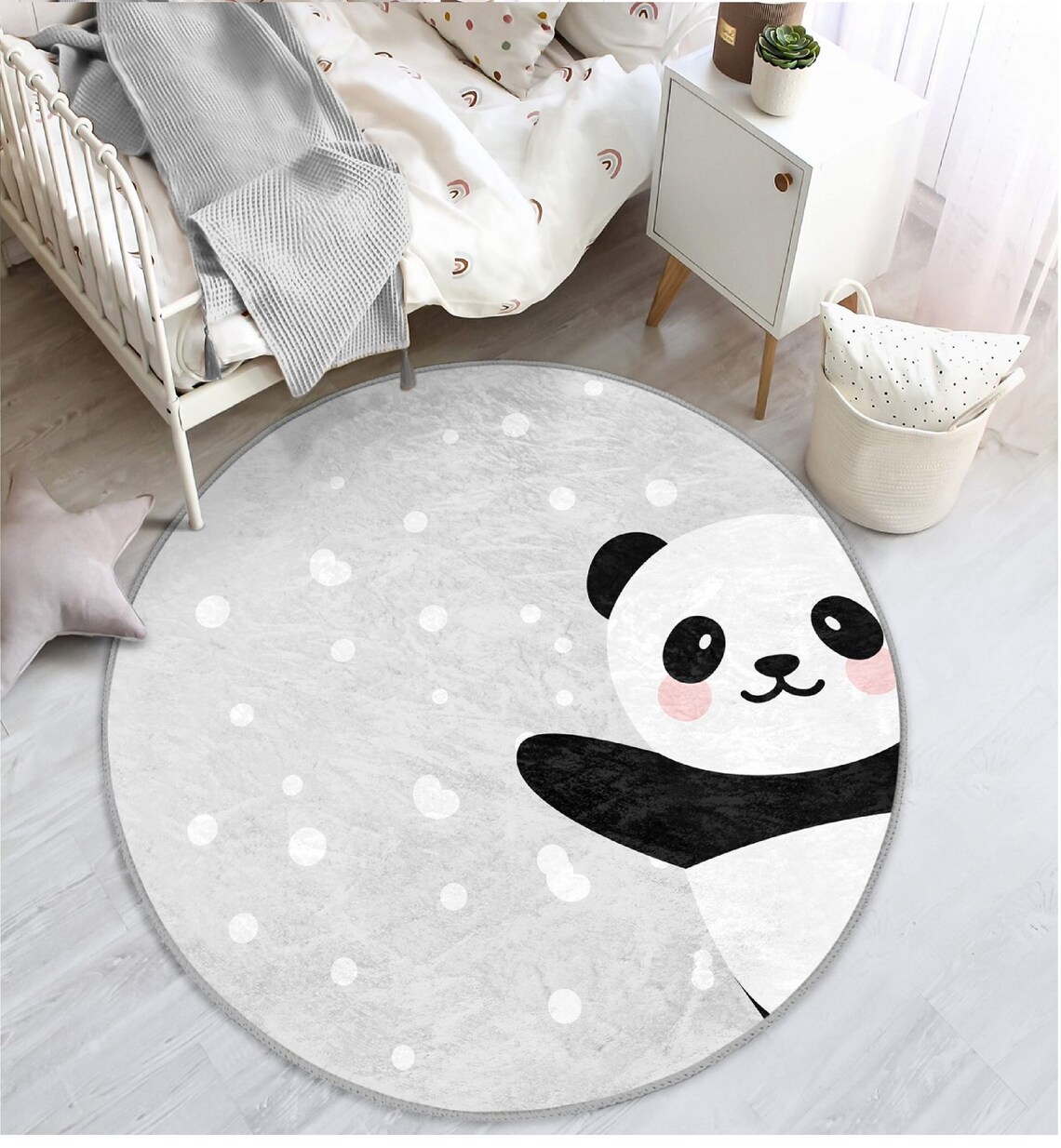 Panda Round Ruganimal Print Carpetadorable Panda Rugsnursery Area ...