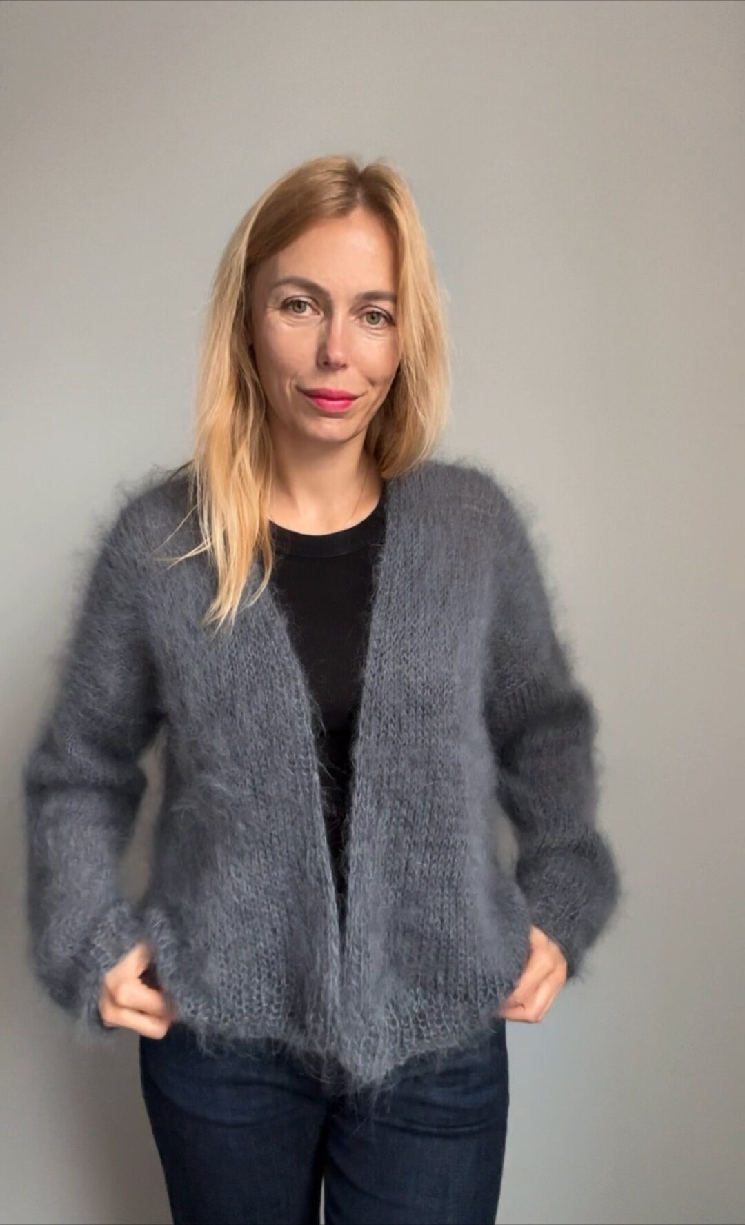 Mohair Knit Cardigan, Women’s Knitted Bomber, Oversized Cardigan ...