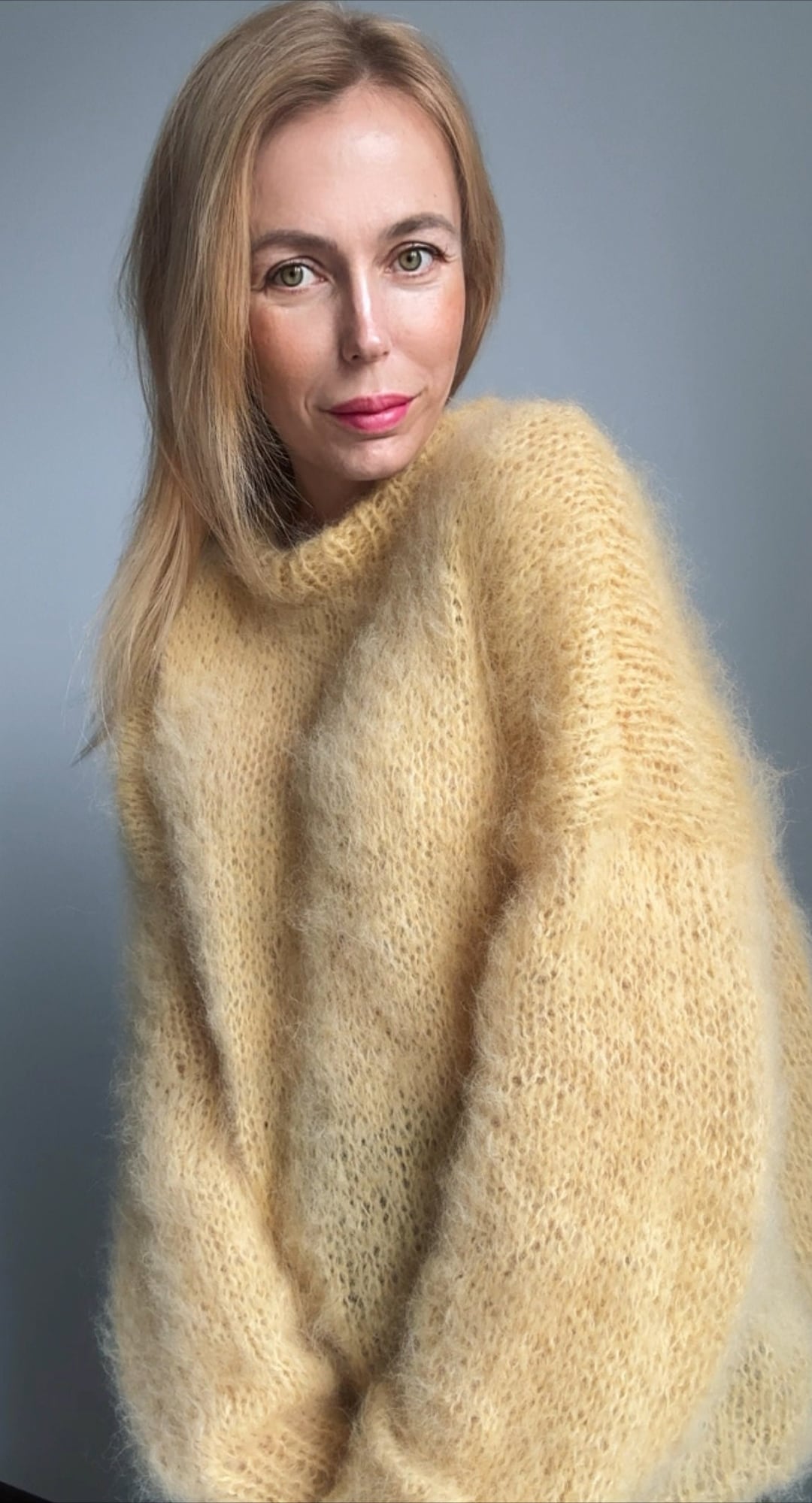 Alpaca Sweater Yellow, Oversized Alpaca Sweater, Merino Sweater, Winter ...