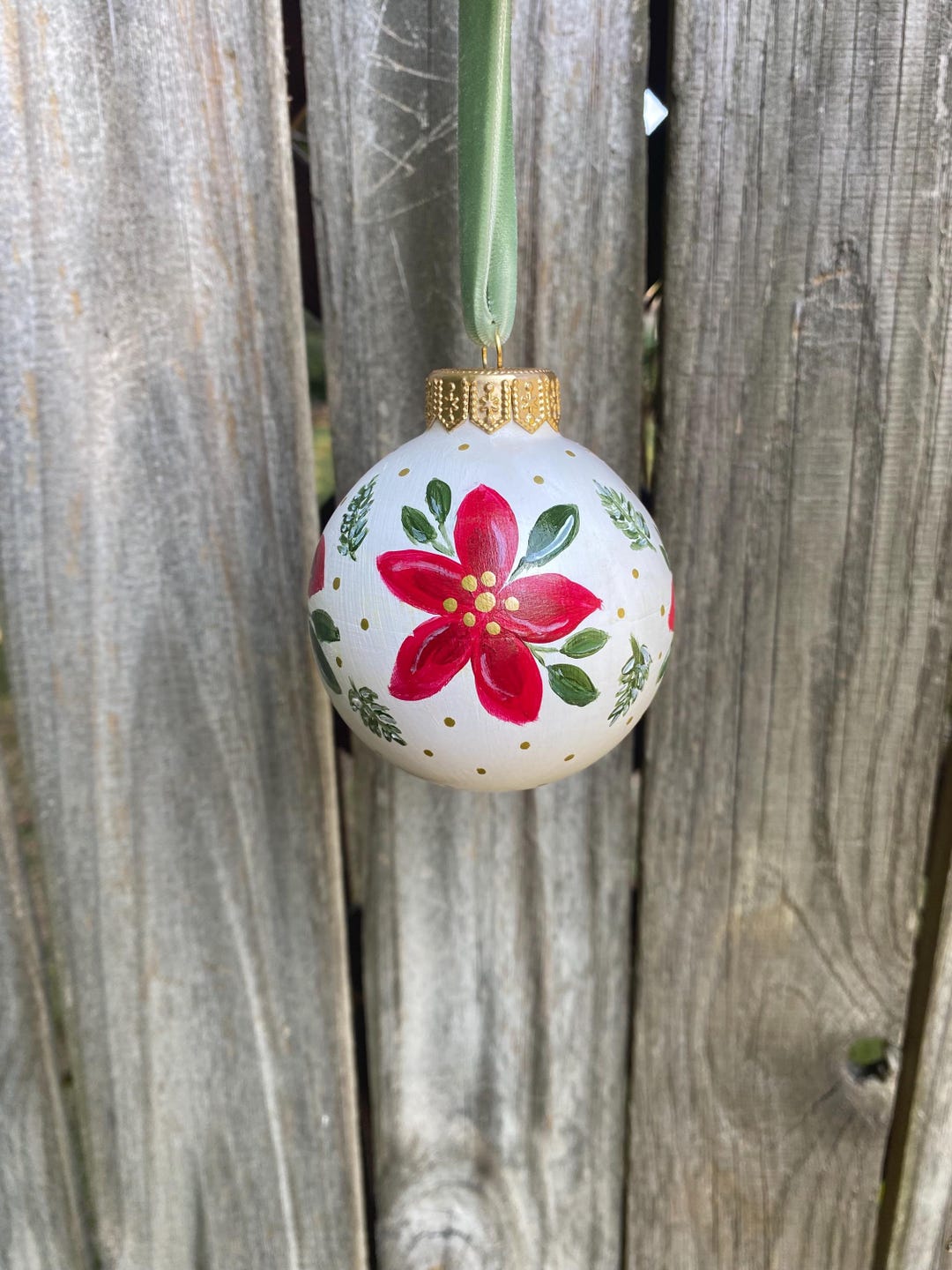 Hand Painted Ceramic Christmas Ornament - Etsy