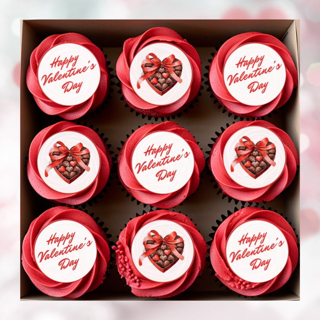 Valentines Day Edible Cupcake Toppers - Etsy
