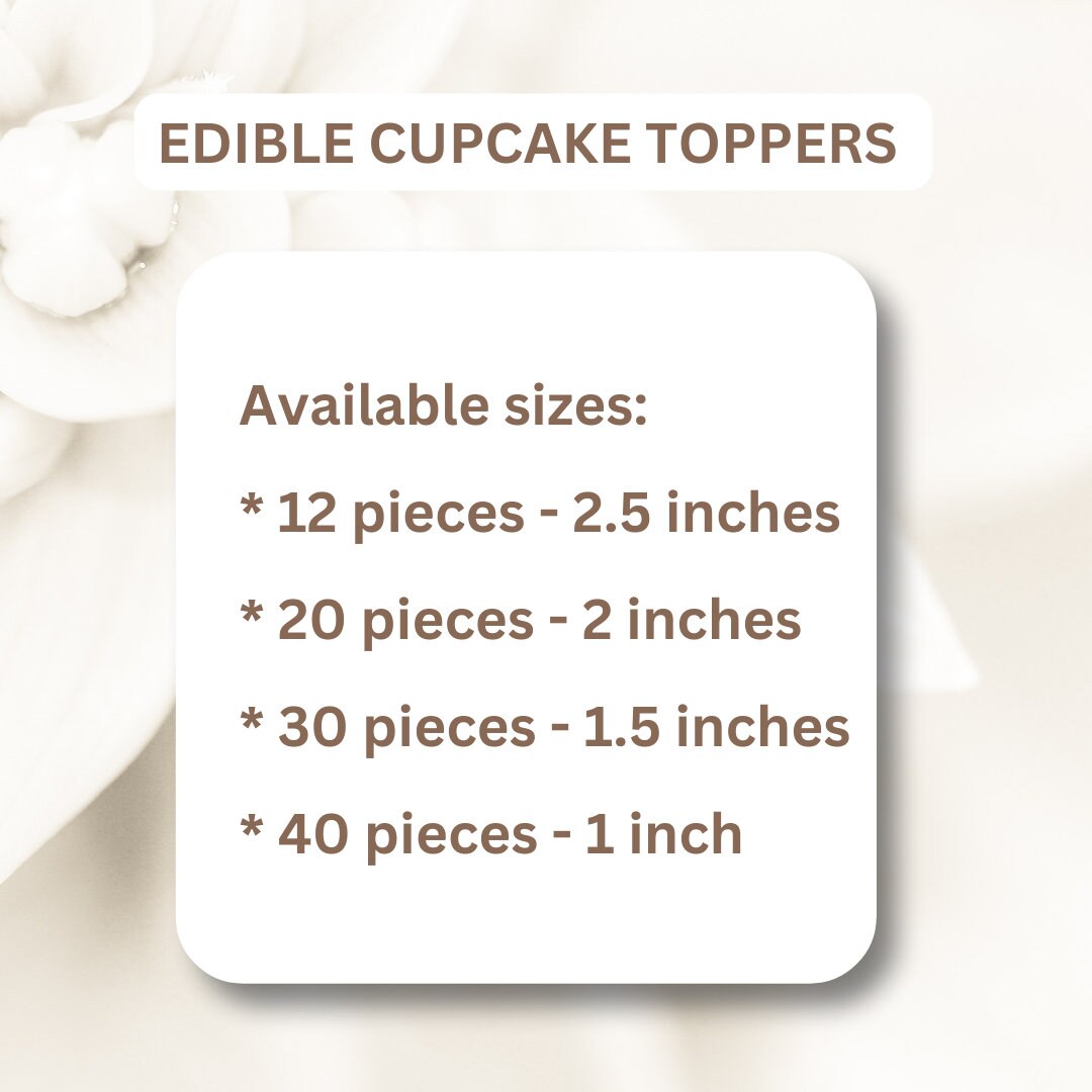 Wedding Edible Cupcake Toppers - Etsy
