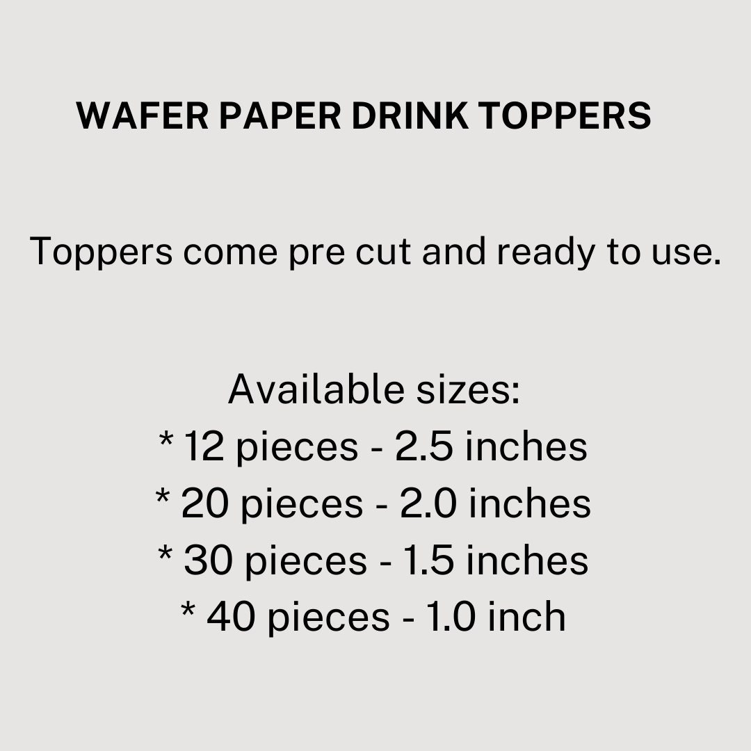 Edible Wedding Drink Toppers, Four Different Sizes and Three Different ...