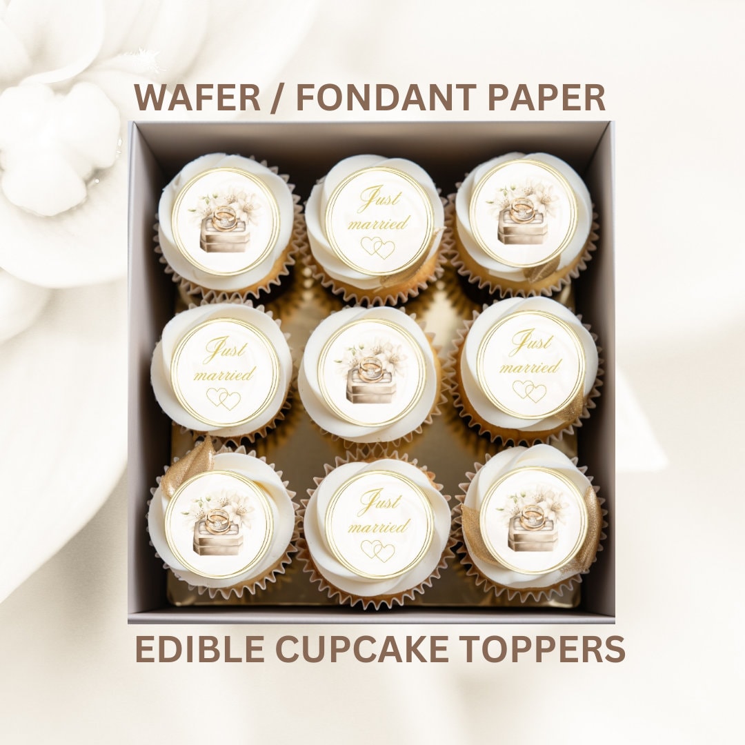 Wedding Edible Cupcake Toppers - Etsy