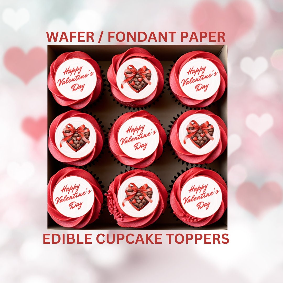 Valentines Day Edible Cupcake Toppers - Etsy
