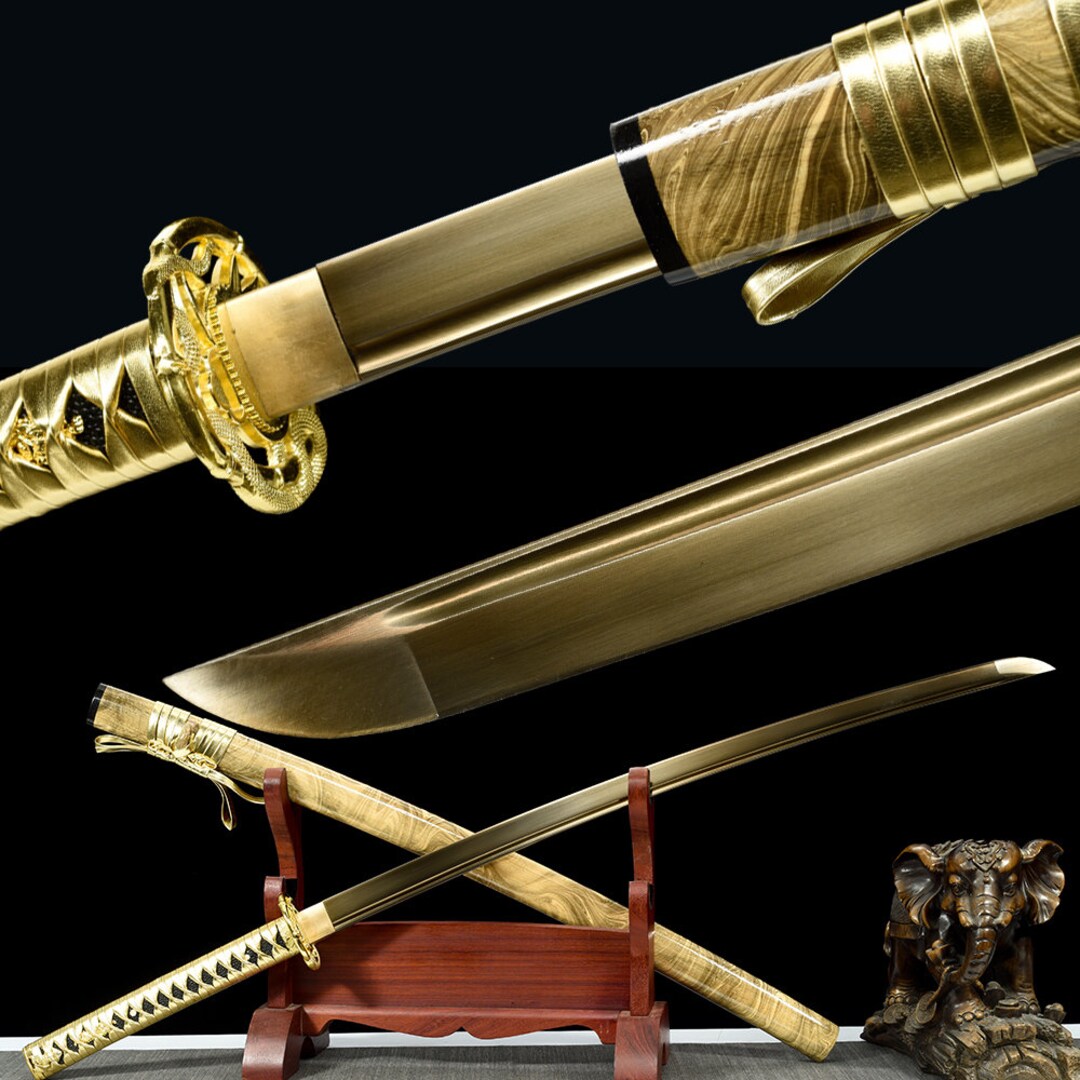 Gold Samurai Swordalloy Tsuba Katanabaked Gold Blade Japan - Etsy