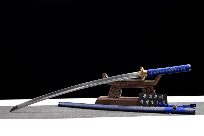 Blue Pearl Fish Skin Samurai Sword,pure Copper Accessories Katana ...