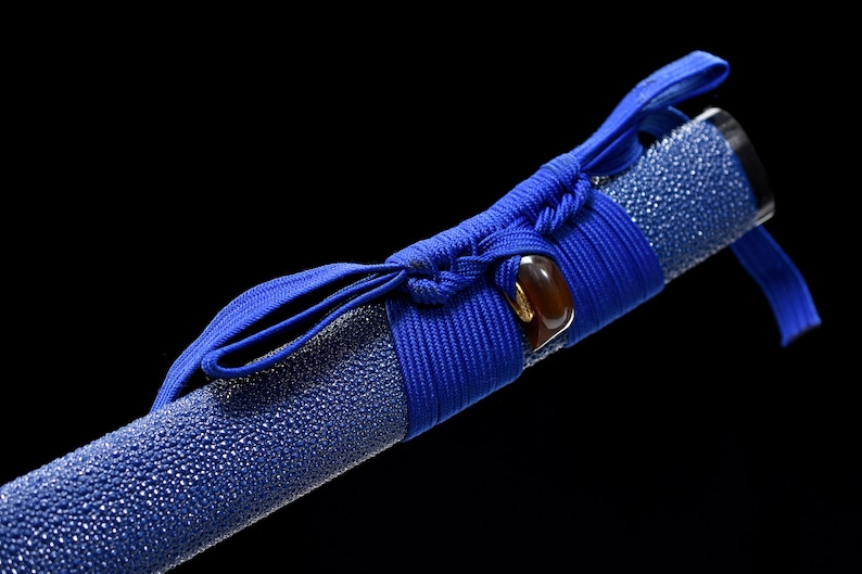 Blue Pearl Fish Skin Samurai Sword,pure Copper Accessories Katana ...