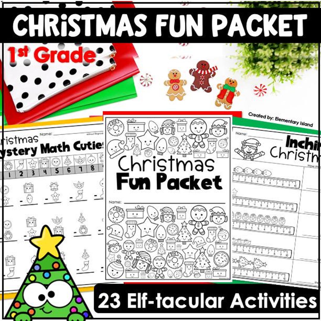 Christmas Fun Packet, Christmas Activity Packet 1st Grade Math Language ...