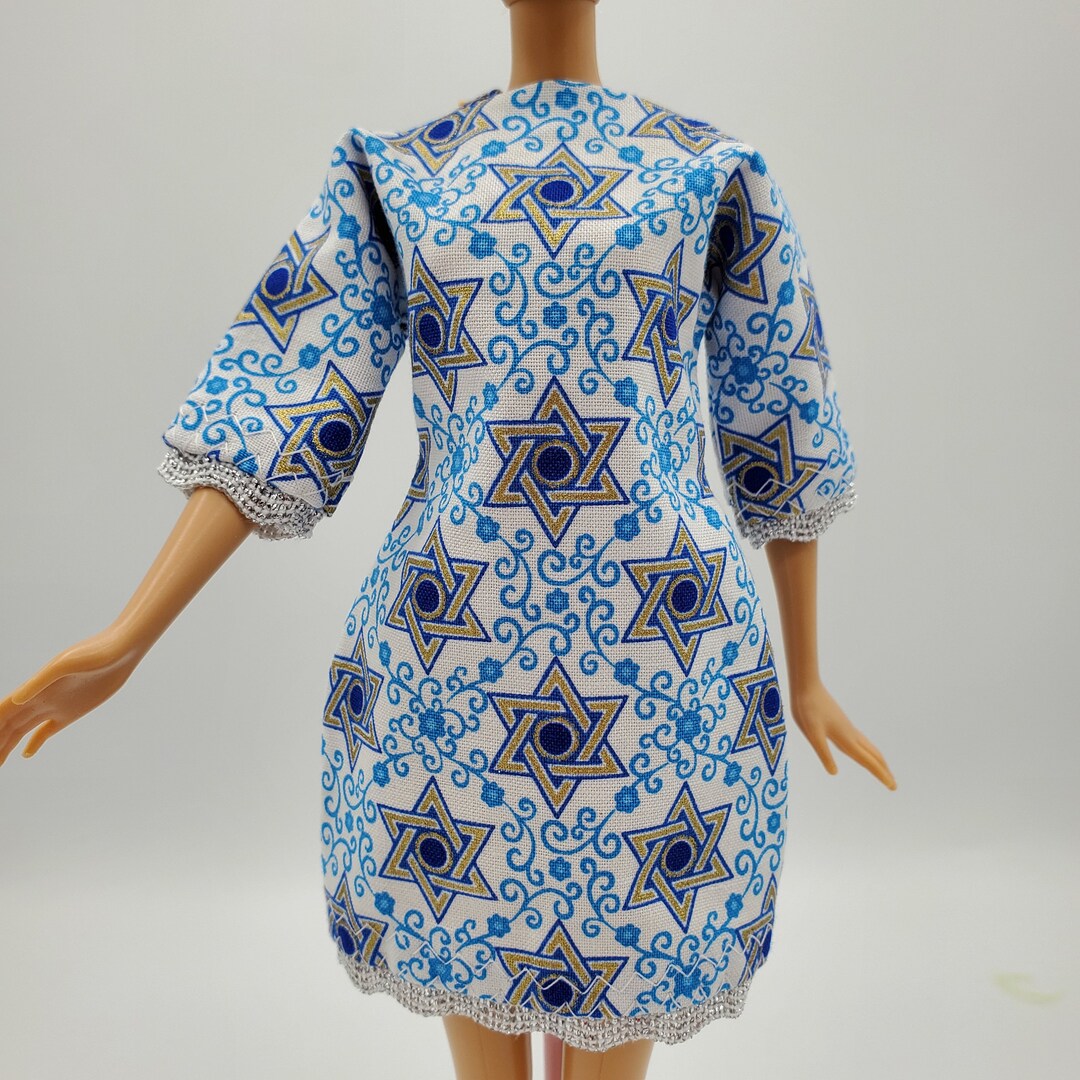 Jewish Doll Sheath Dress, Handmade 11.5 Inch Fashion Doll Clothes ...