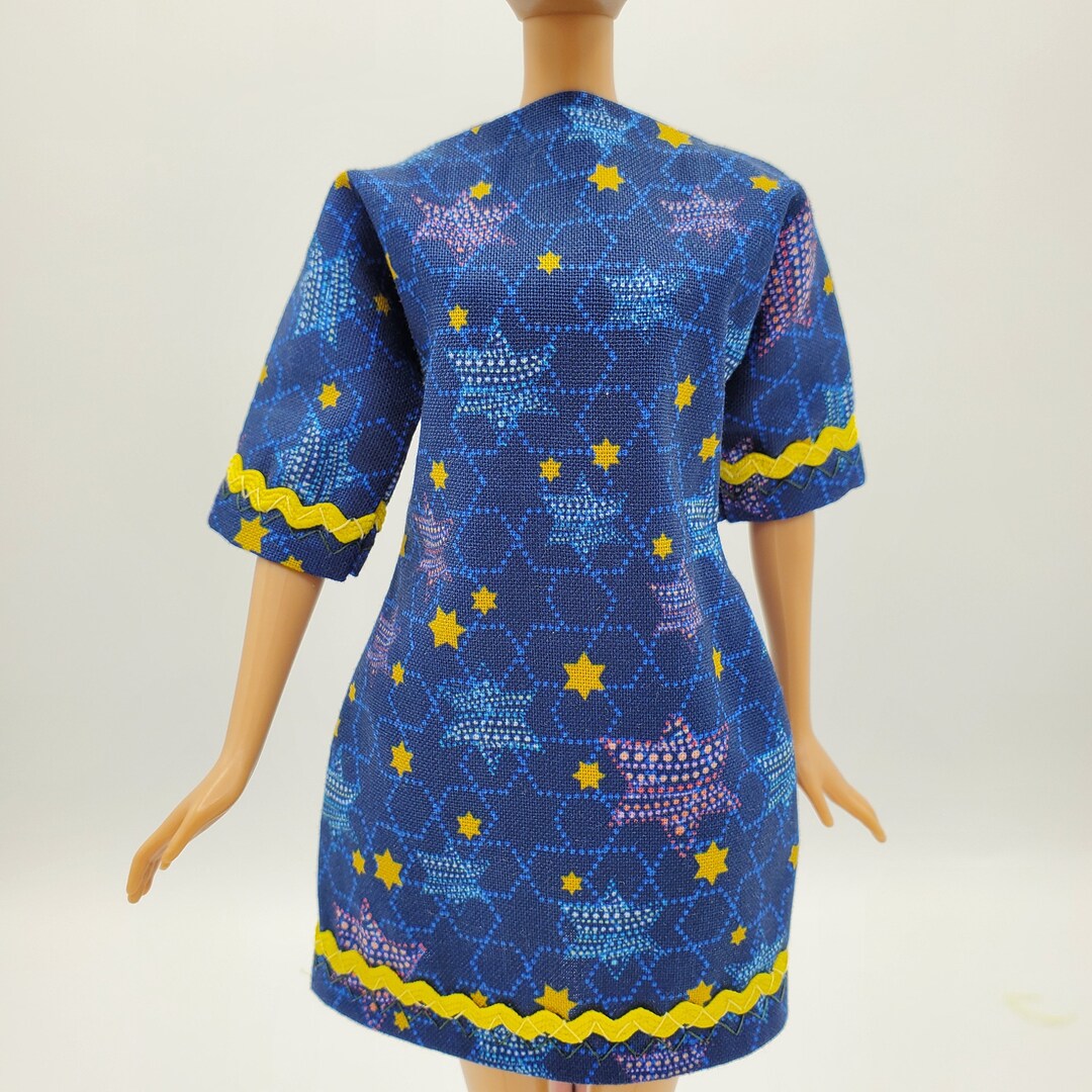 Jewish Doll Dress, Handmade 11.5 Inch Fashion Doll Clothes, Retro Mod ...