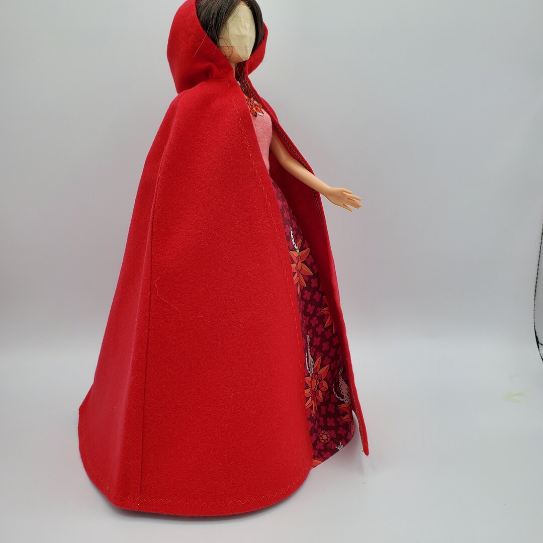 Hooded Doll Cape, Handmade 11.5 Inch Fashion Doll Clothes, Retro Mod ...