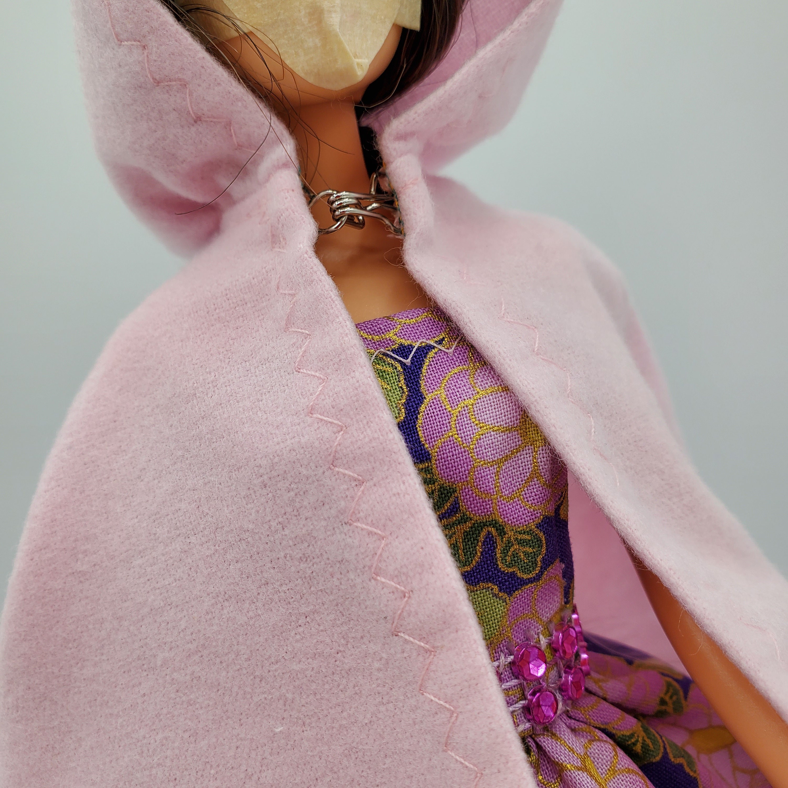 Hooded Doll Cape, Handmade 11.5 Inch Fashion Doll Clothes, Retro Mod ...